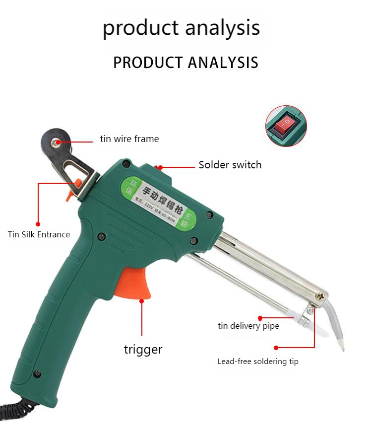 Auto Feed Soldering Gun 60W Pistol Pateri Pemanasan Pantas DIY Repair ...