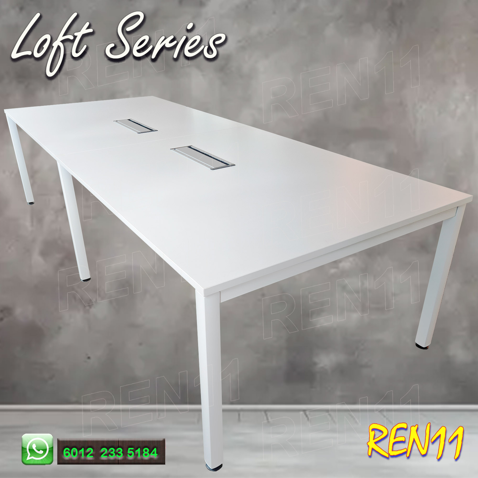 White Meeting Table Conference Table White metal leg - Klang Valley ...