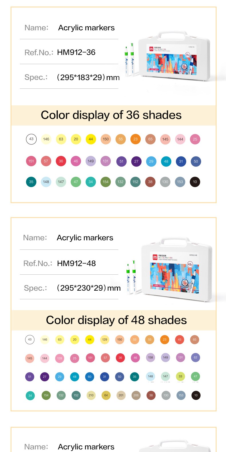 Deli Acrylic Paint Marker Pen Twin Tip Soft Tip Multi-Surface Use Art ...