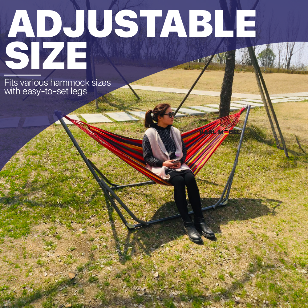 Hammock set Buaian gantung outdoor with stand portable camping hiking ...