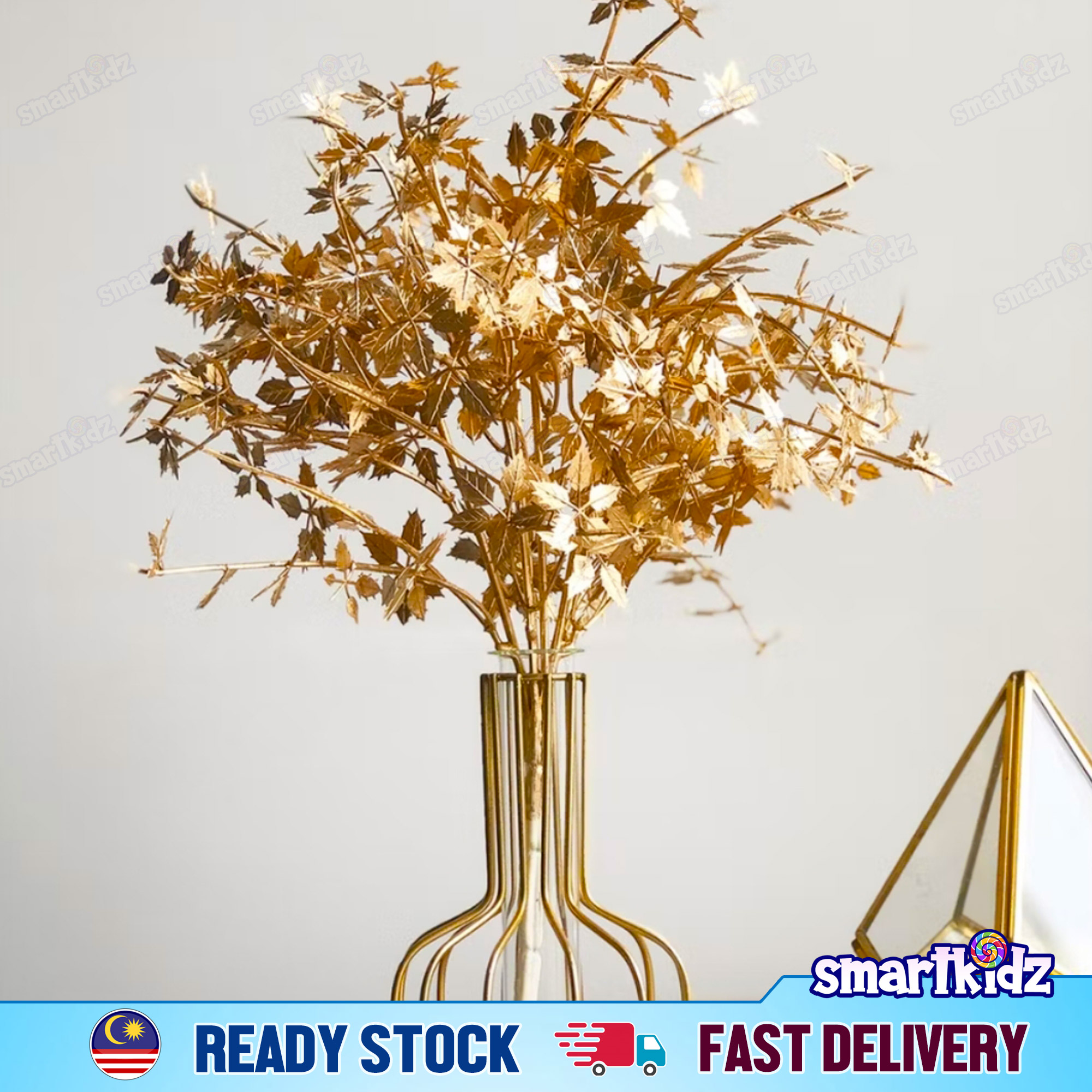 Gold Artificial Leaves & Flower CNY Decor - Lotus Ginkgo Persian ...