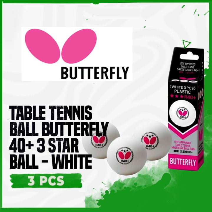 Butterfly R40+ 3-Stars Ping Pong Balls (Table Tennis Balls) Butterfly 3 ...