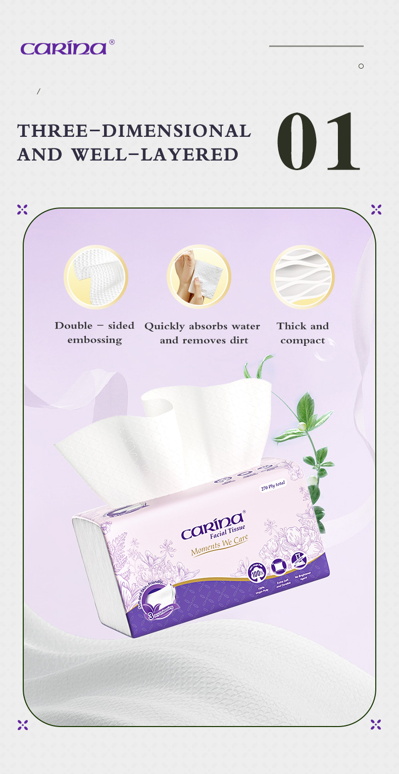 【6480sheets】Carina Tissue /Tisu Soft Facial Tisu 3ply 24pcs Non ...