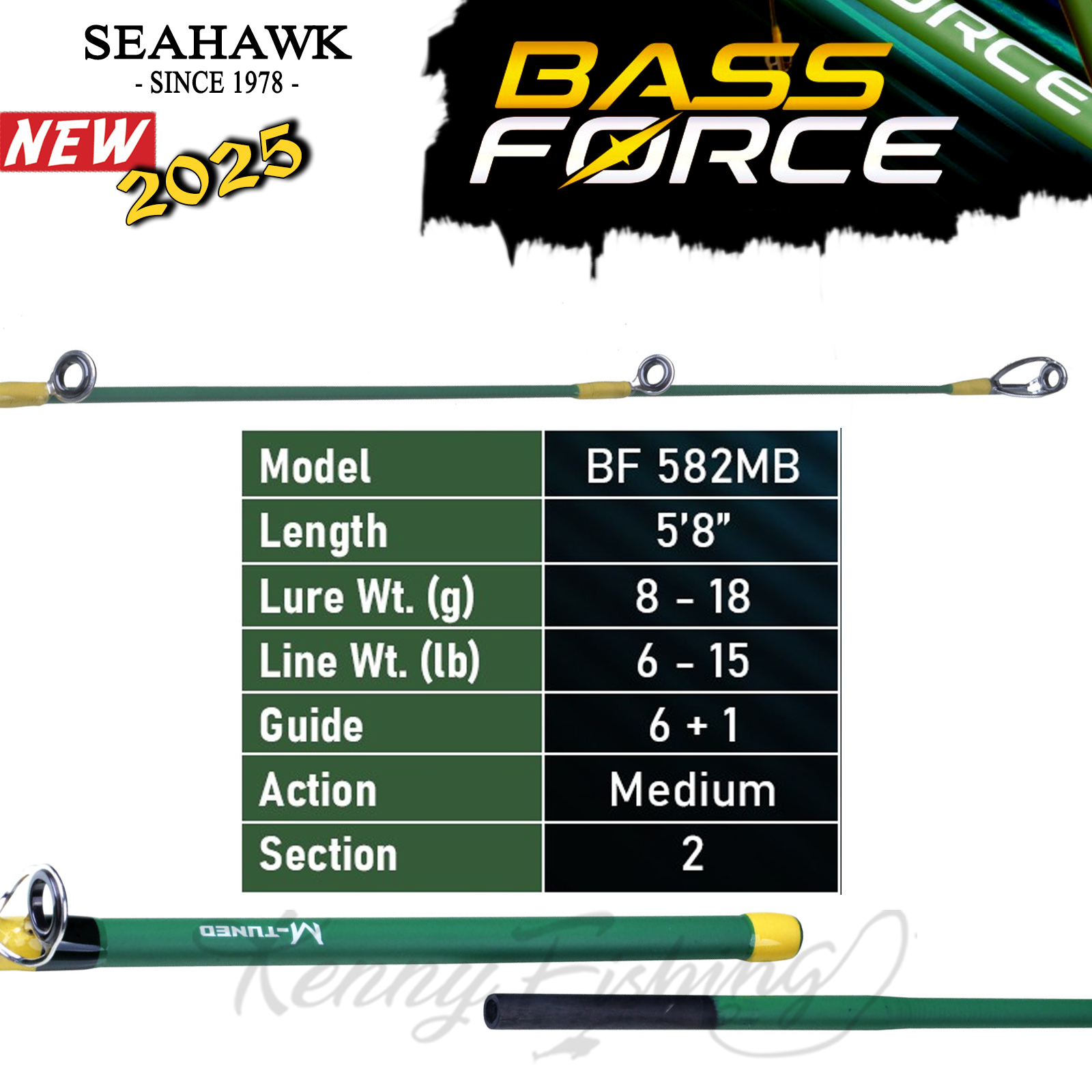 SEAHAWK BASS FORCE SINGLE HAND BAITCASTING (BC) FISHING ROD | Shopee ...