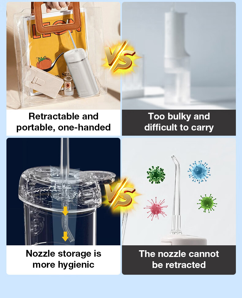 Airuidu CF500 Electric Water Flosser With 4 Head 160ML Water Floss ...