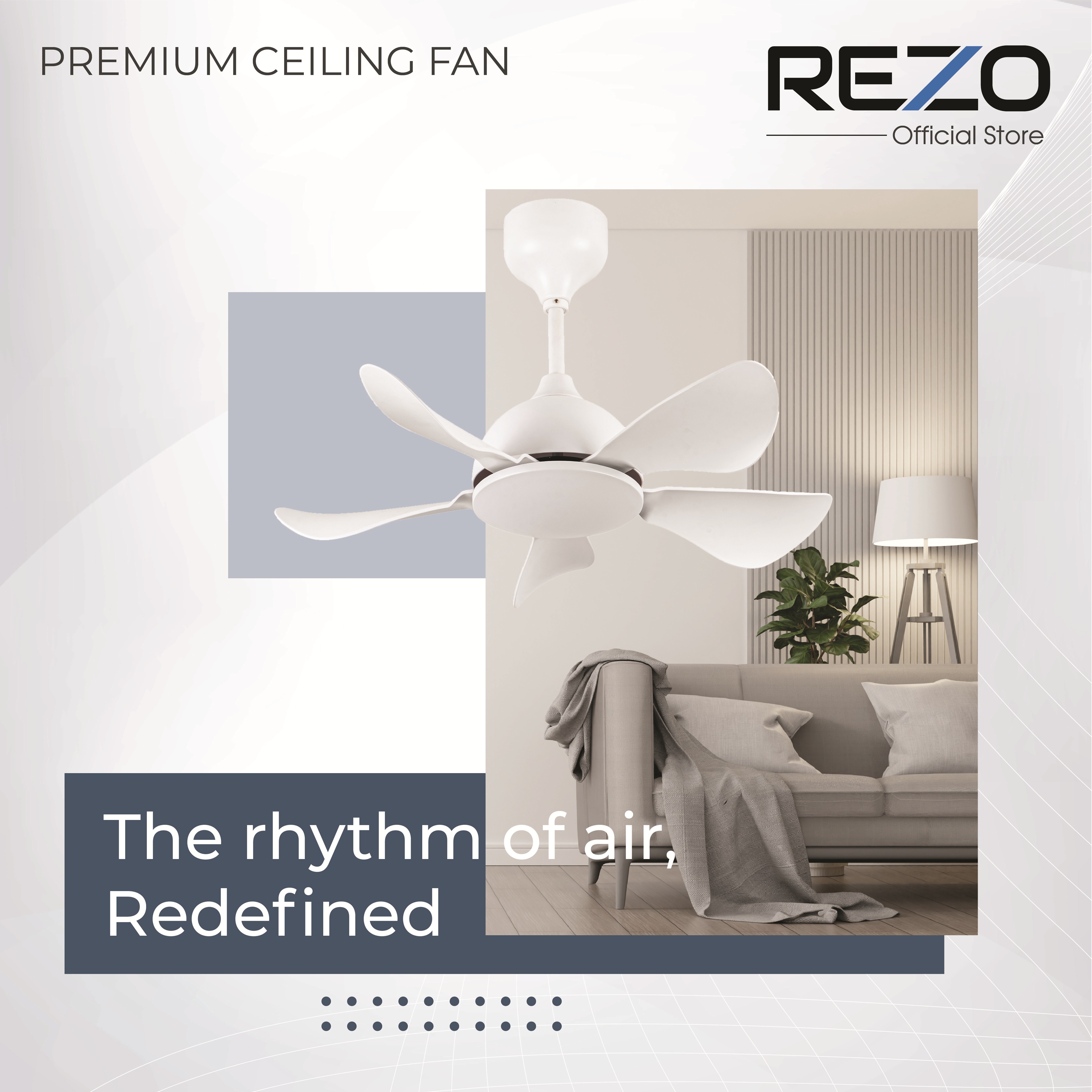 REZO Signature Series 32" 5 Blades DC Motor Ceiling Fan With Remote ...