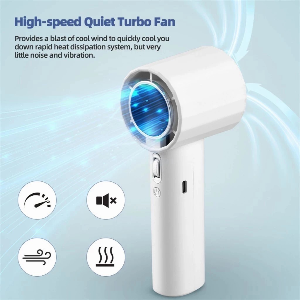 Handheld Fan Mini Portable Rechargeable LED Display Adjustable 100 ...