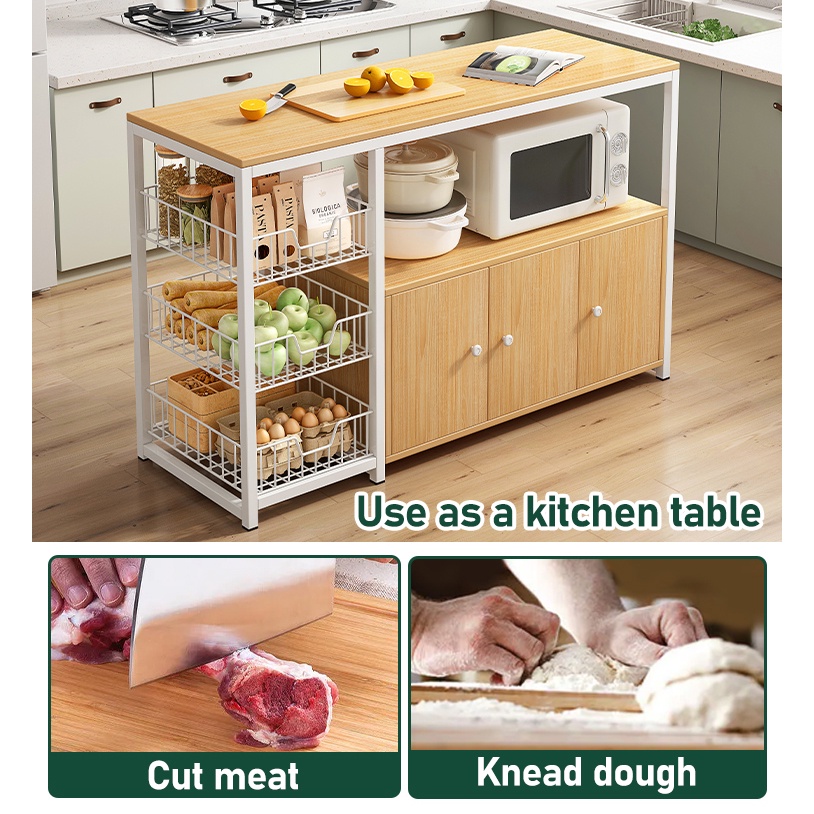 Dapur Rak Besi Kitchen Shelf Storage Basket Organizer Oven Rak Kitchen ...