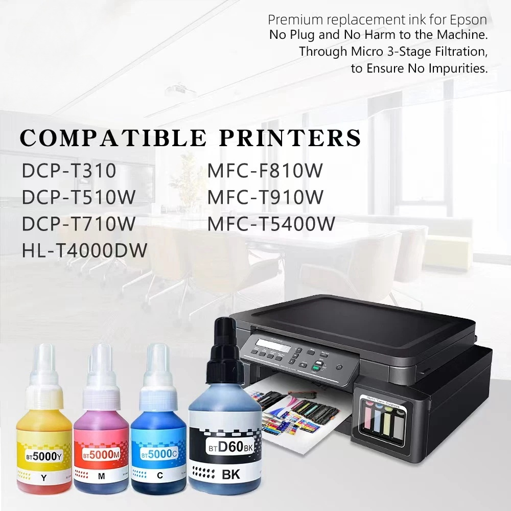 🎁Brother Refill Ink BTD60BK BT5000 CMY, Compatible with T220 T310 T420W ...