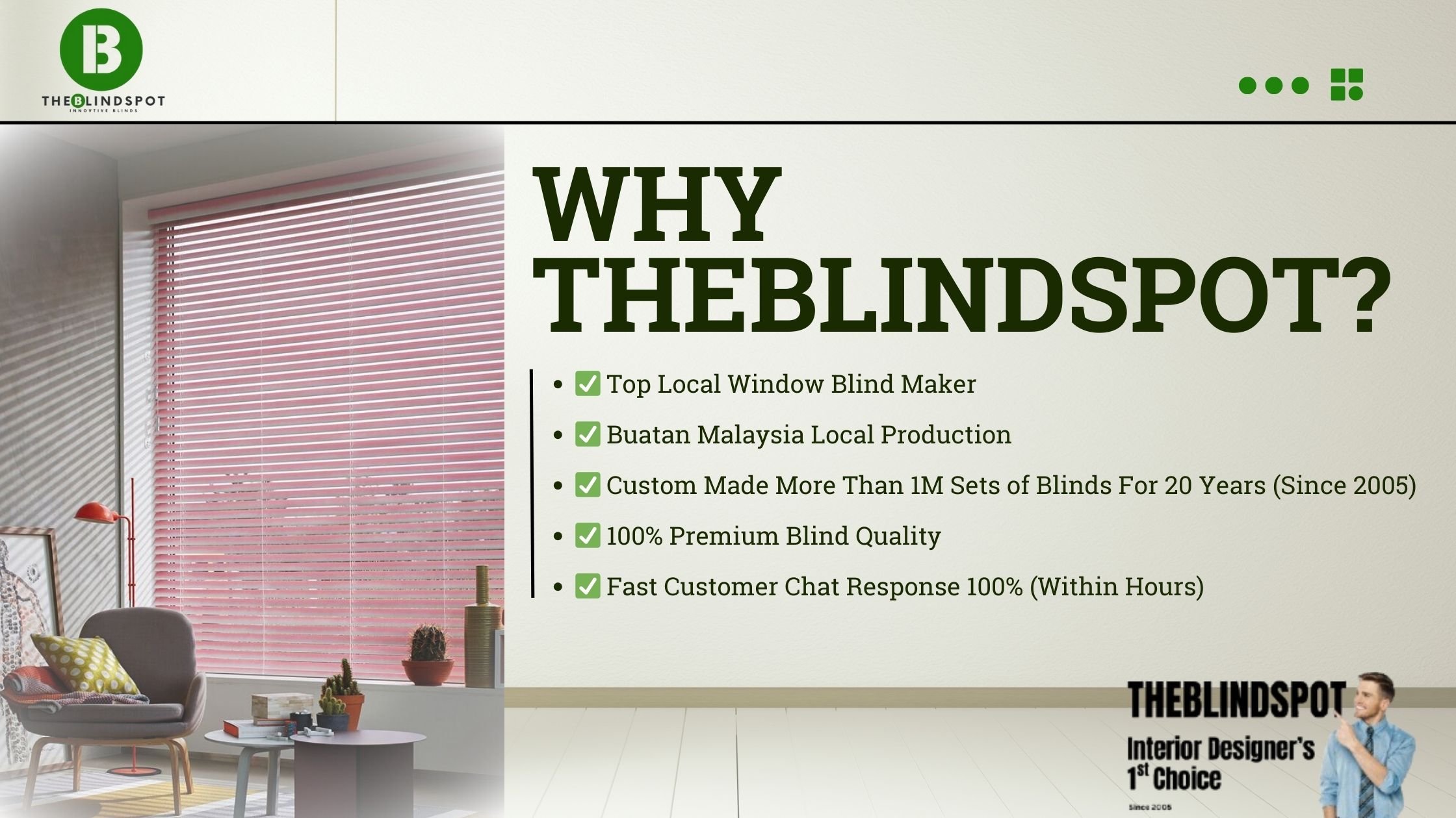 TheBlindSpot 25mm Aluminium Venetian Blind with Deco Tape Bidai Tingkap ...
