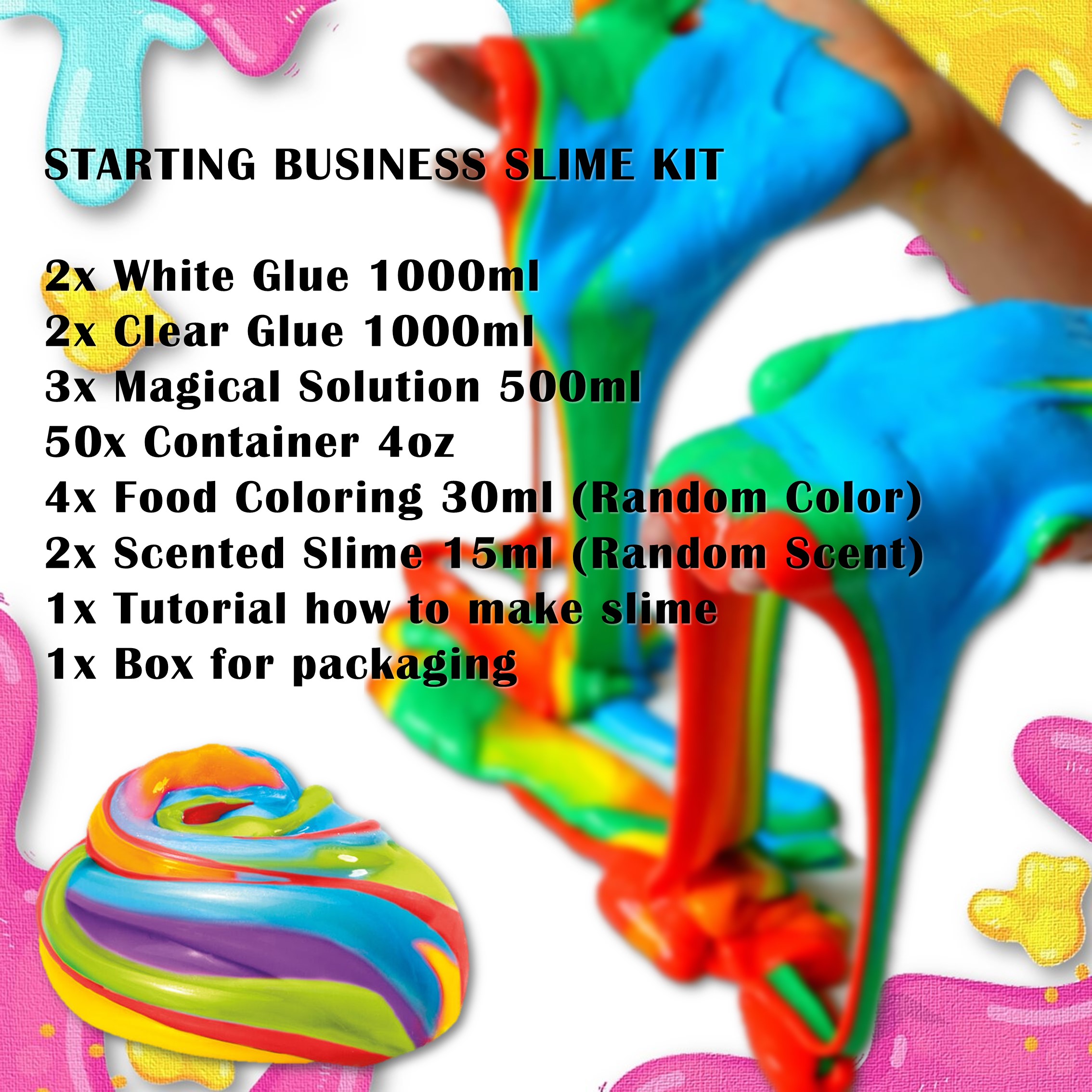 STARTER BUSINESS SLIME KIT / FUN PACK PARTY BOX / SUPER JUMBO SLIME ...