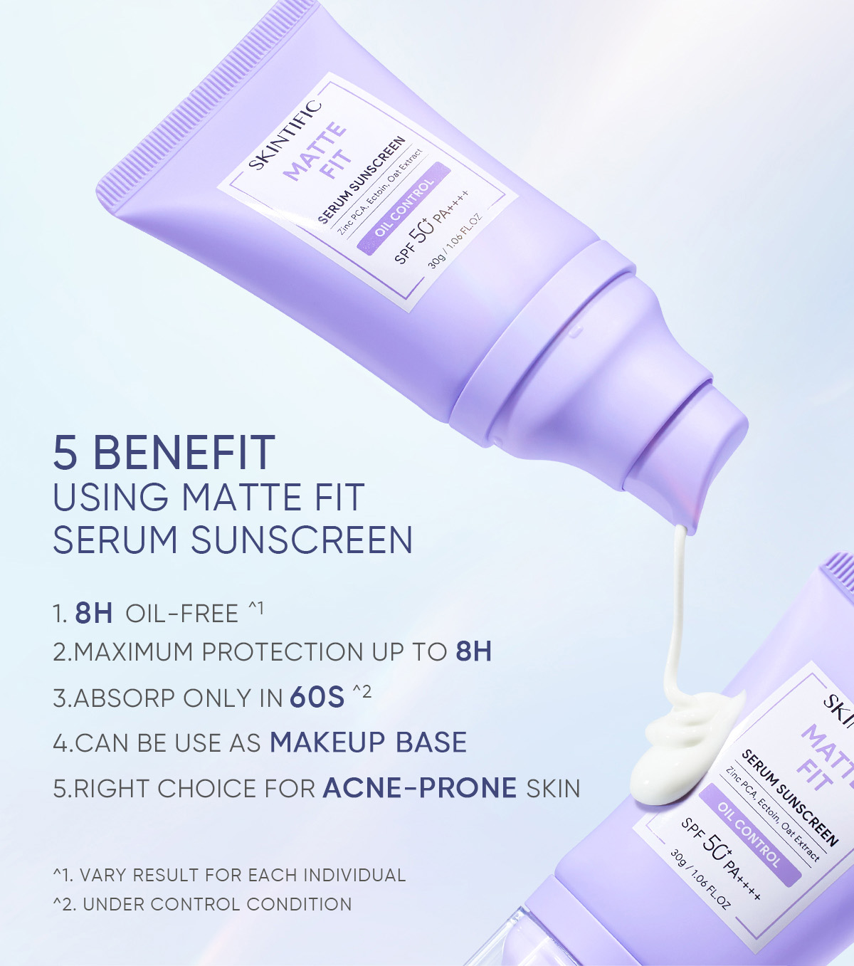 SKINTIFIC Matte Fit Serum Sunscreen SPF50+PA++++UV Protection Oil ...