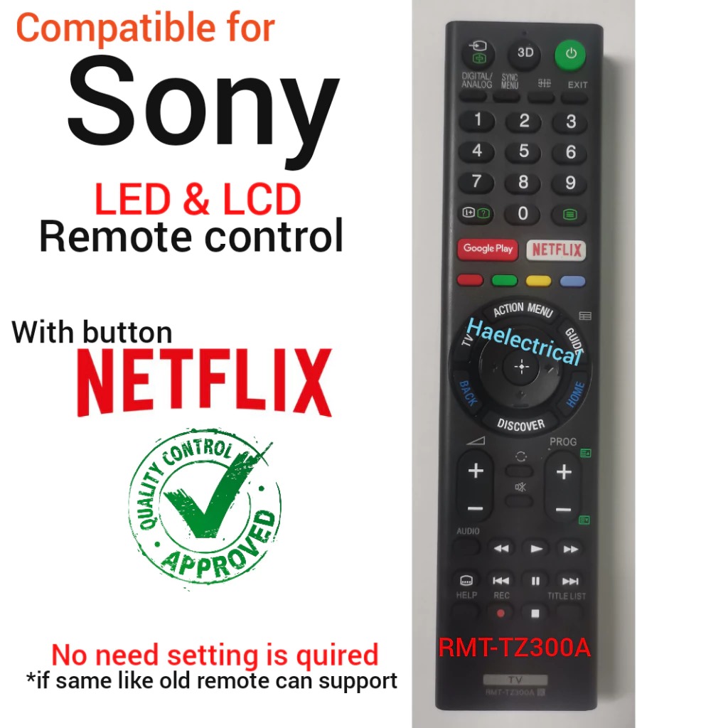 RMT-TZ300A Sony Bravia Smart TV Remote Control KDL-65X7577H KDL ...