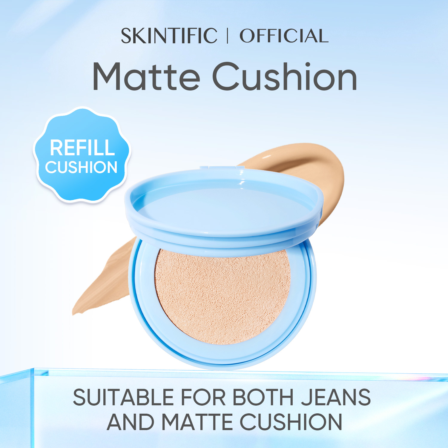 [Refill] SKINTIFIC Matte Cushion Foundation&High Coverage Poreless Gold ...