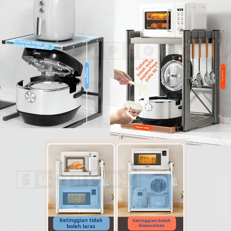 Microwave Rak Dapur Rack Oven Rack Kitchen Rack rice cooker rack ...