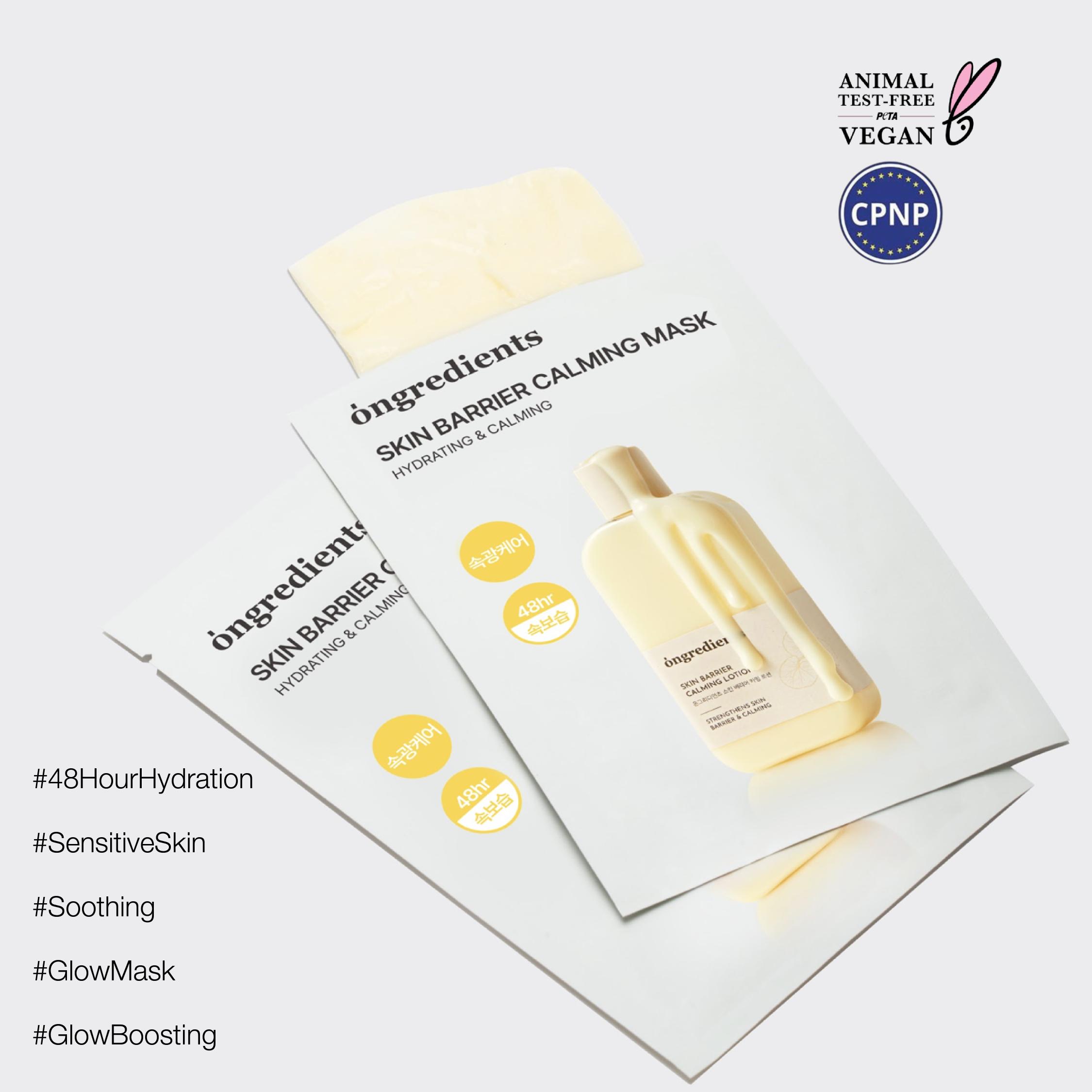 ONGREDIENTS Skin Barrier Calming Mask [Box of 6 Sheets] | Shopee Malaysia