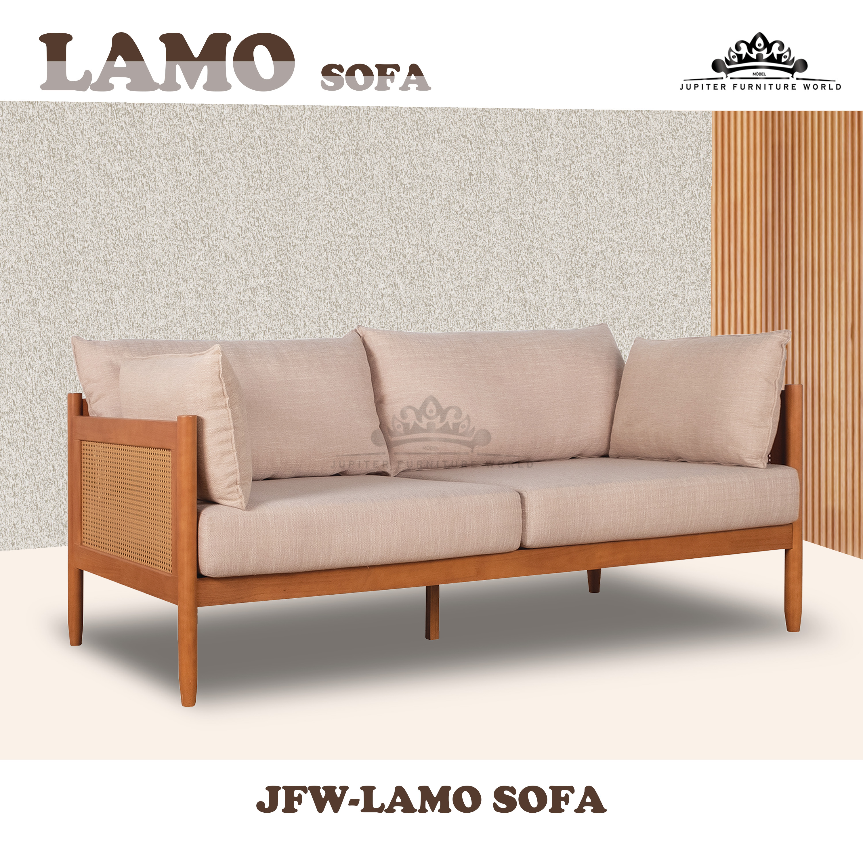 FREE SHIPPING [JFW-LAMO-RATTAN SOFA] MUJI SOFA / SOFA 3 SEATER /JAPANDI ...