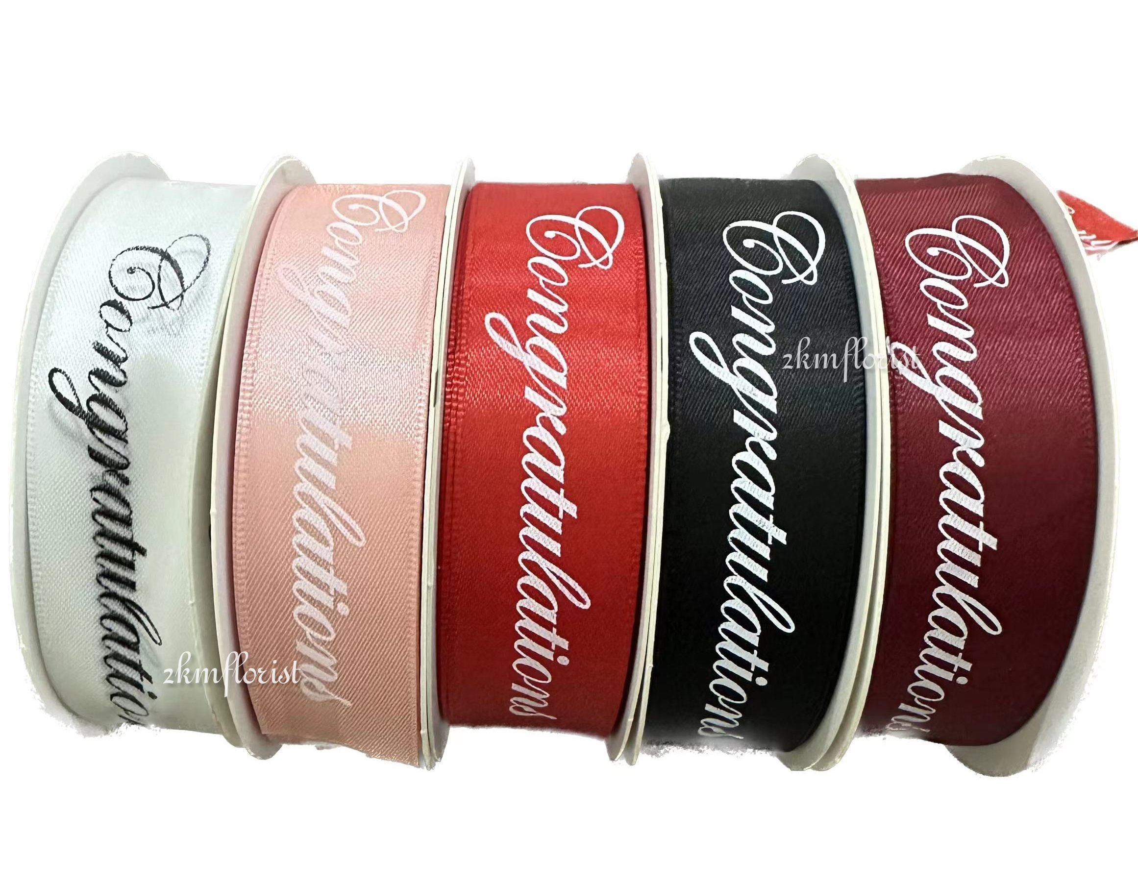 (22M) 2.5CM CONGRATULATION Ribbon Graduation Reben Riben Gift Satin ...
