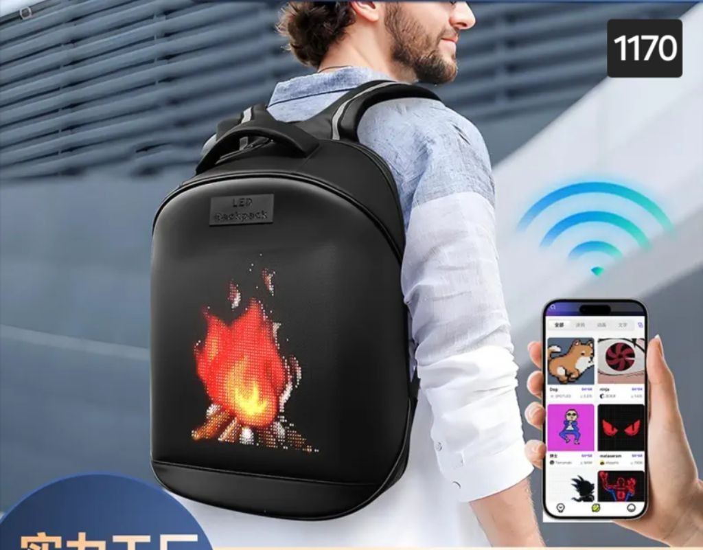 New LED screen backpack electronic luminescent driving and riding ...