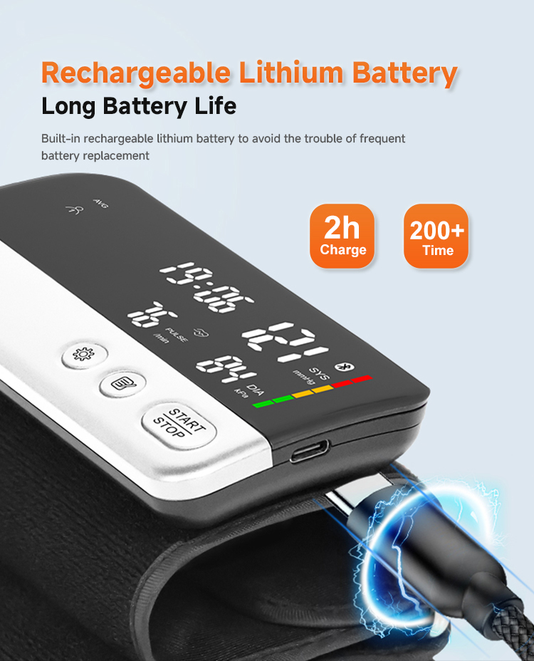 Lepu Medical Bluetooth Wireless APP Rechargeable Upper Arm Blood ...