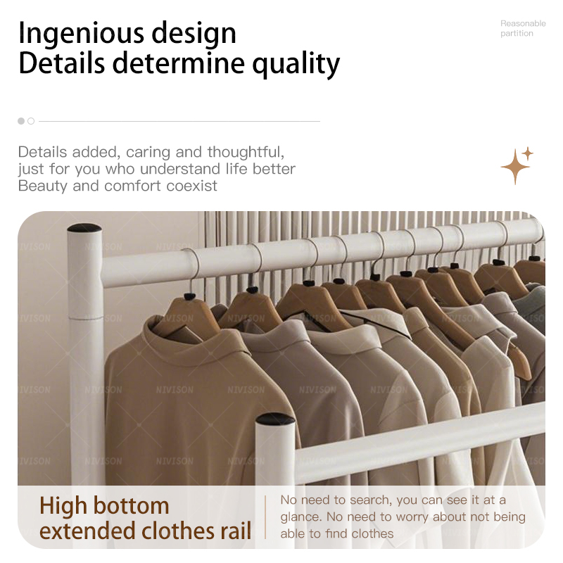NIVISON Garment Rack Steel Clothes Pole Rak Baju Gantung Clothing ...
