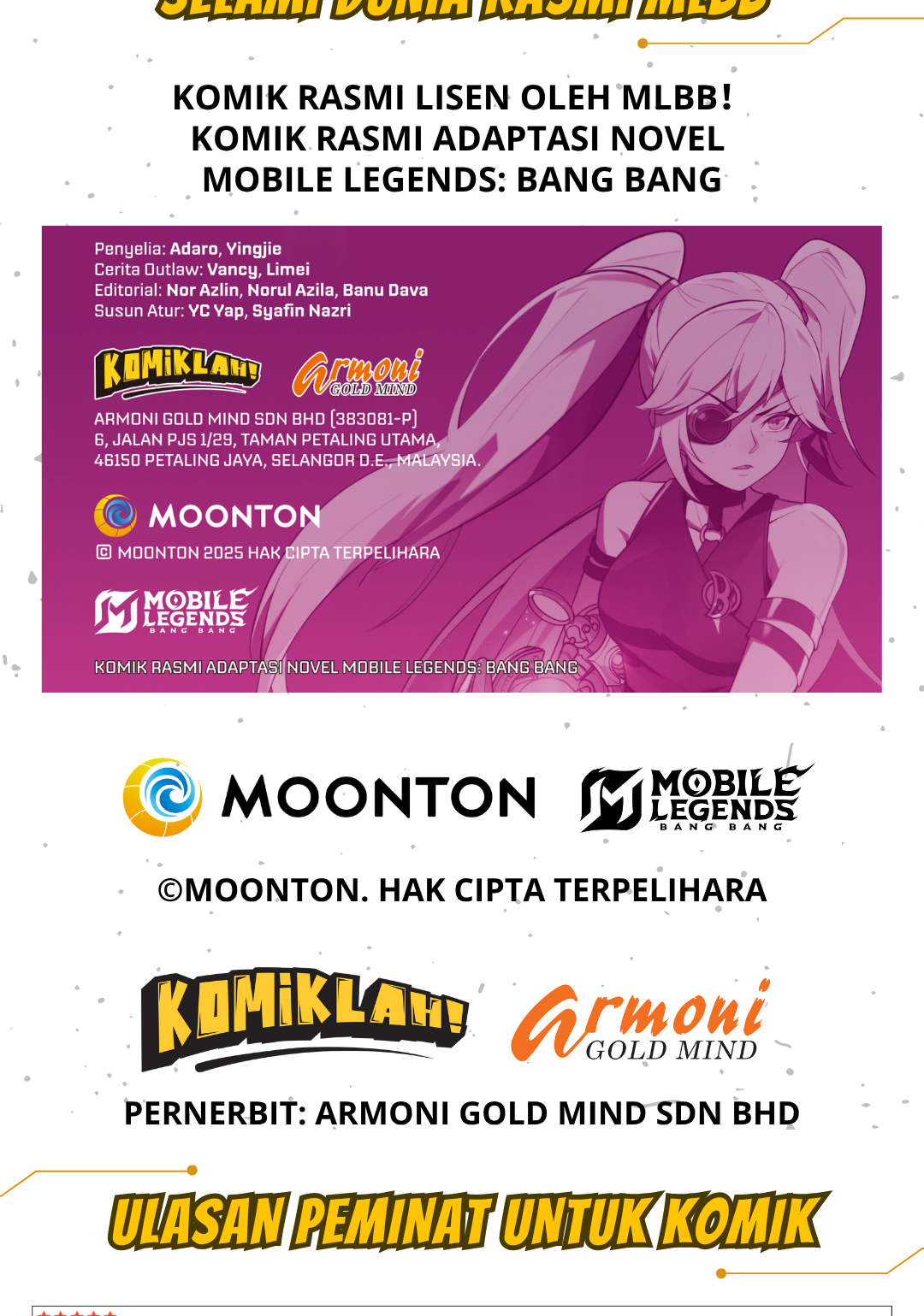 MLBB OFFICIAL COMIC BOOK OUTLAW PART 4 BUKU KOMIK RASMI MOBILE LEGENDS ...