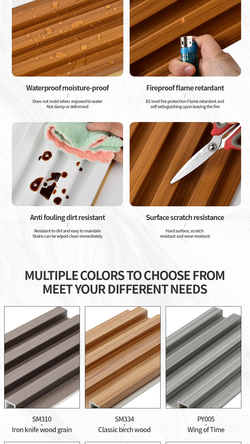 TAVA 10PCS PVC Fluted Wood Panel WPC Panel Wall Panel Board Wall Design ...