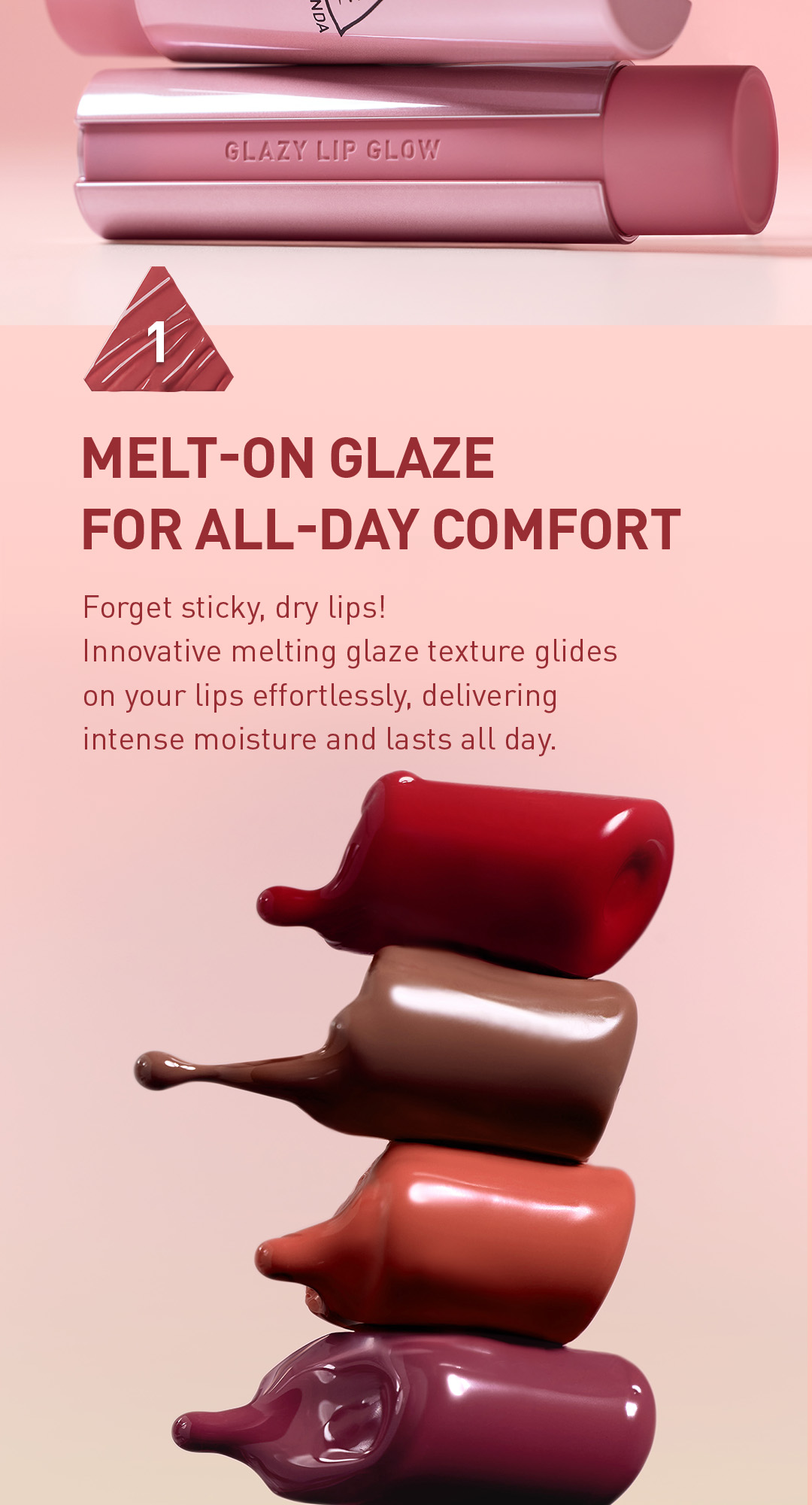 3CE GLAZY LIP GLOW Korean tinted lip balm luminous hydrating healthy ...