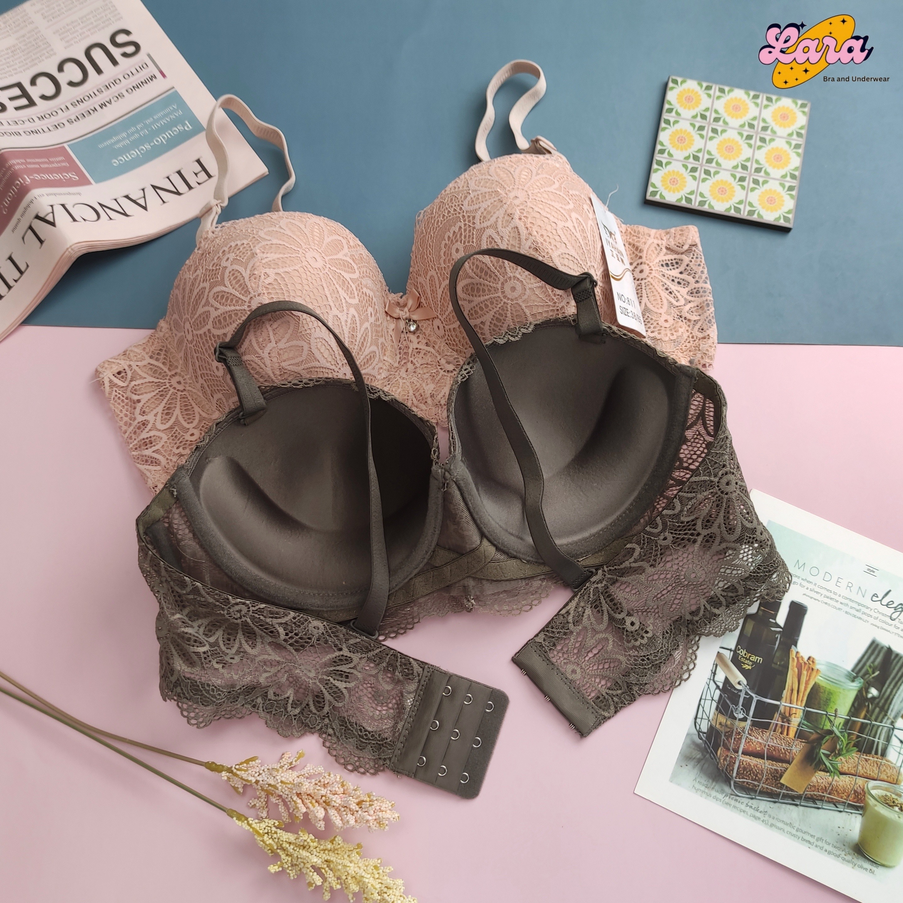 [Lara Lingerie] Bra Women Wired Lace Plus Size Push Up Baju Dalam ...