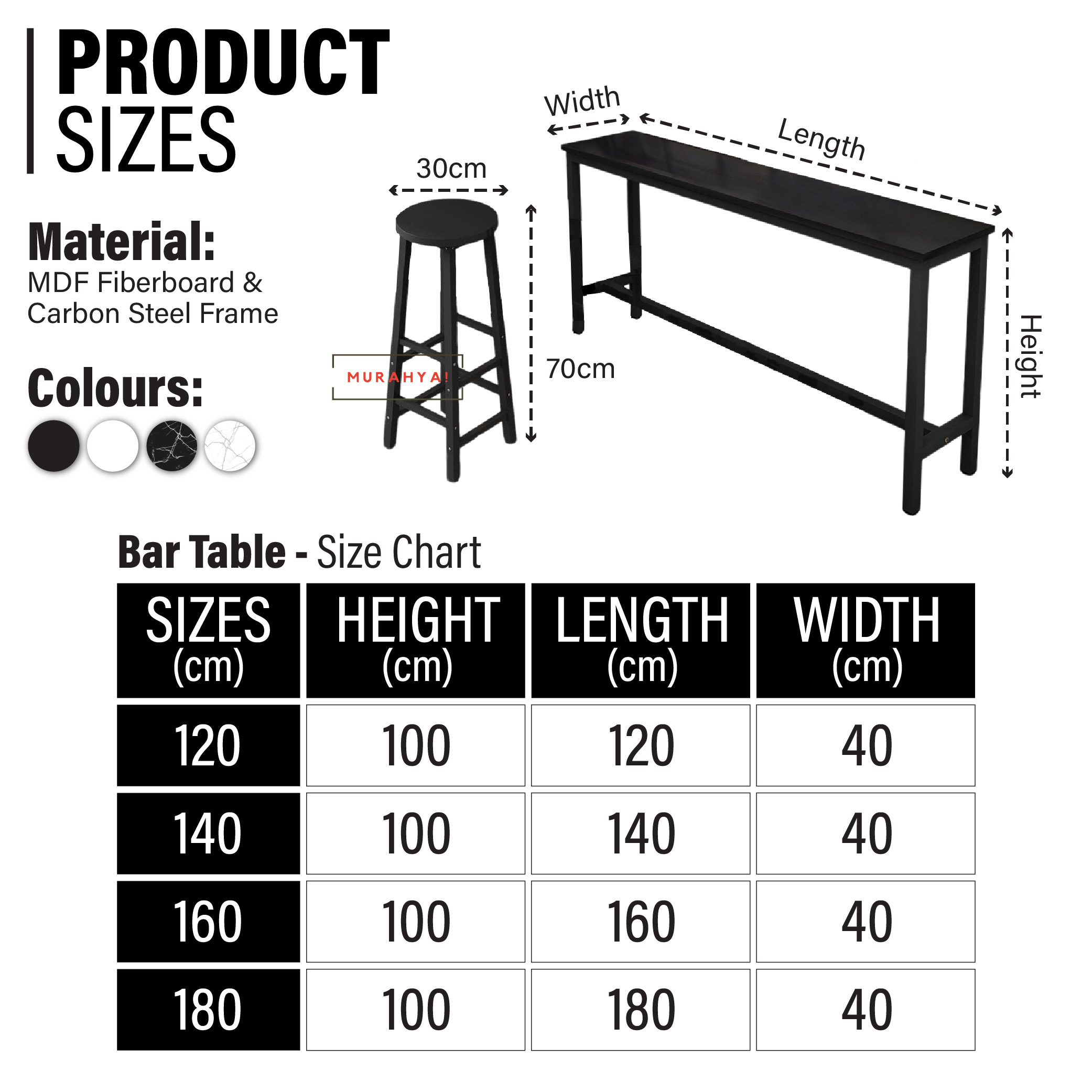 Bar table Set kitchen island Meja makan Stool High chair Kerusi tinggi ...