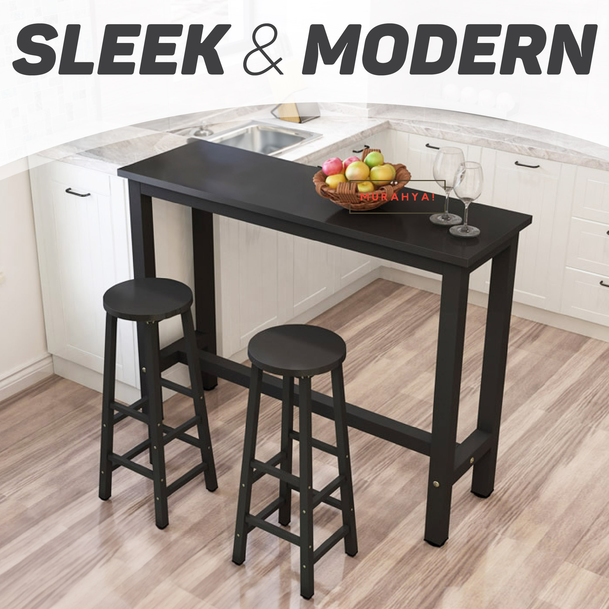 Bar table Set kitchen island Meja makan Stool High chair Kerusi tinggi ...