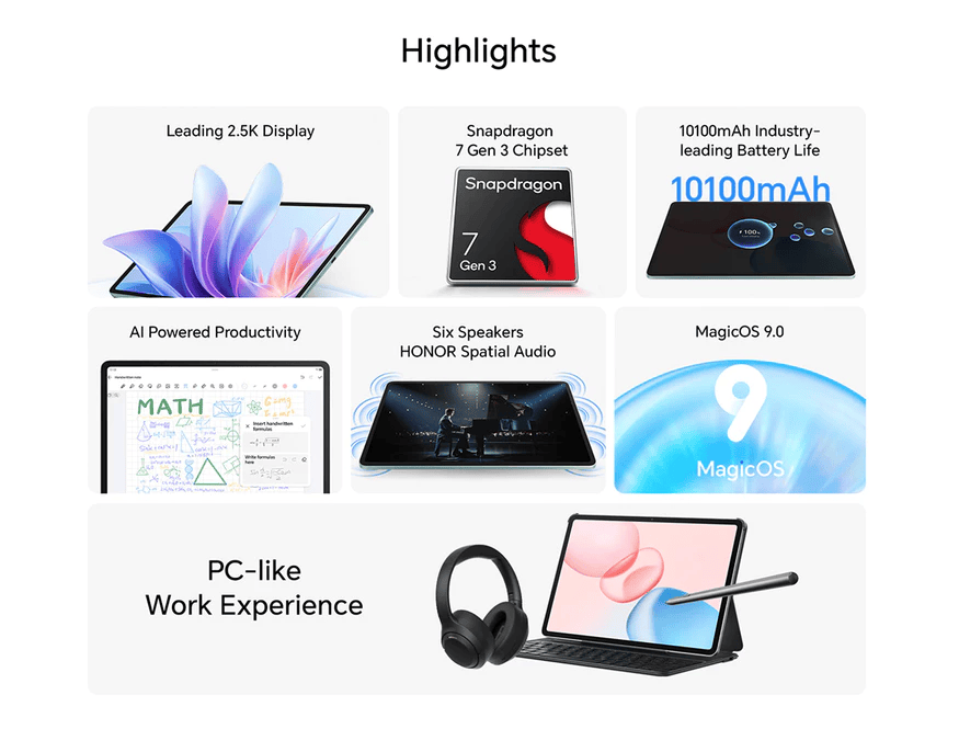 HONOR Pad 10 (8+8)GB RAM + 256GB ROM | Tablet Kerja Office | drawing ...