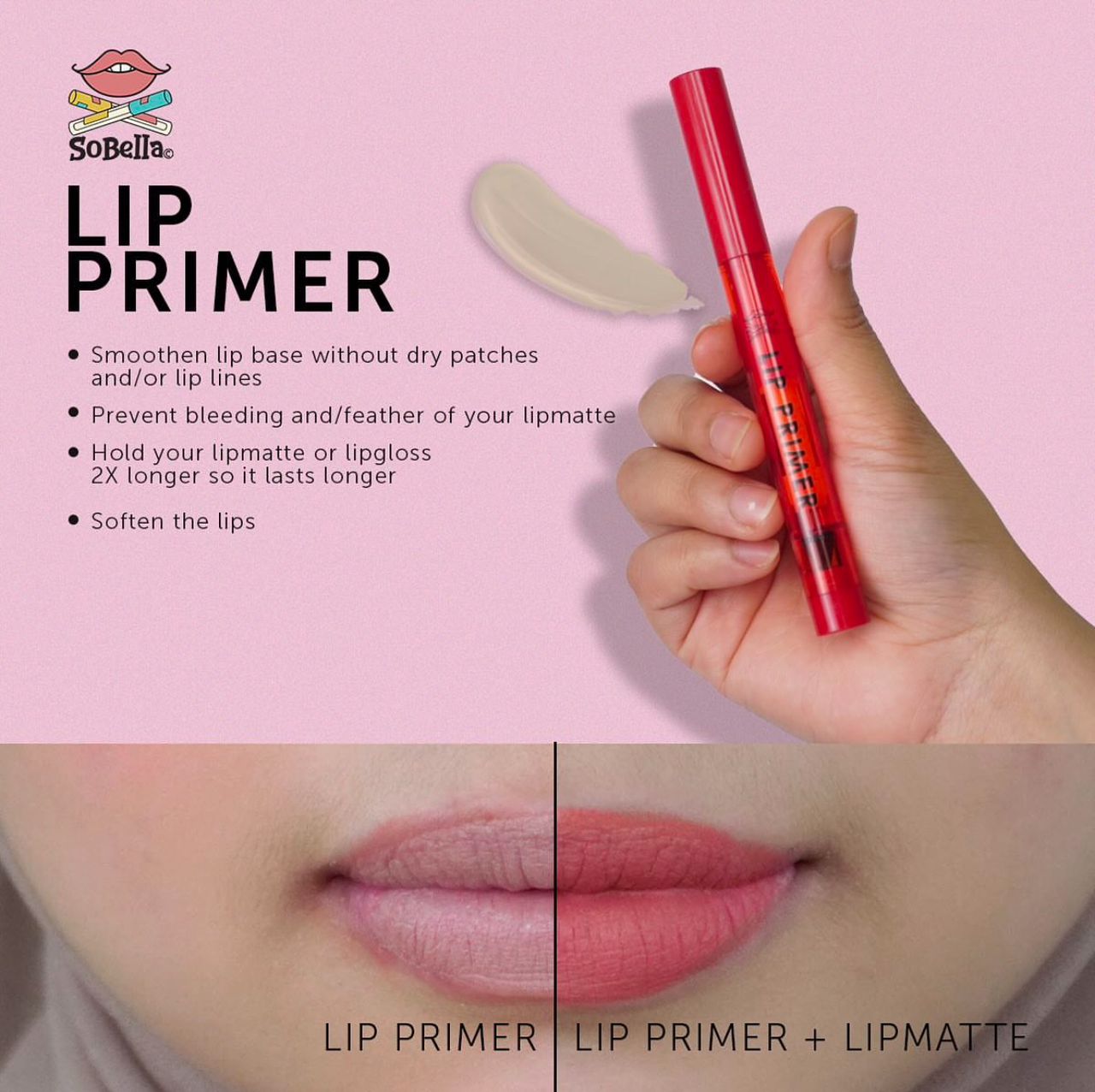 🔥READY STOCK🔥SOBELLA LIP PRIMER RED EDITION FOR LONG LASTING LIPMATTE 💯 ...