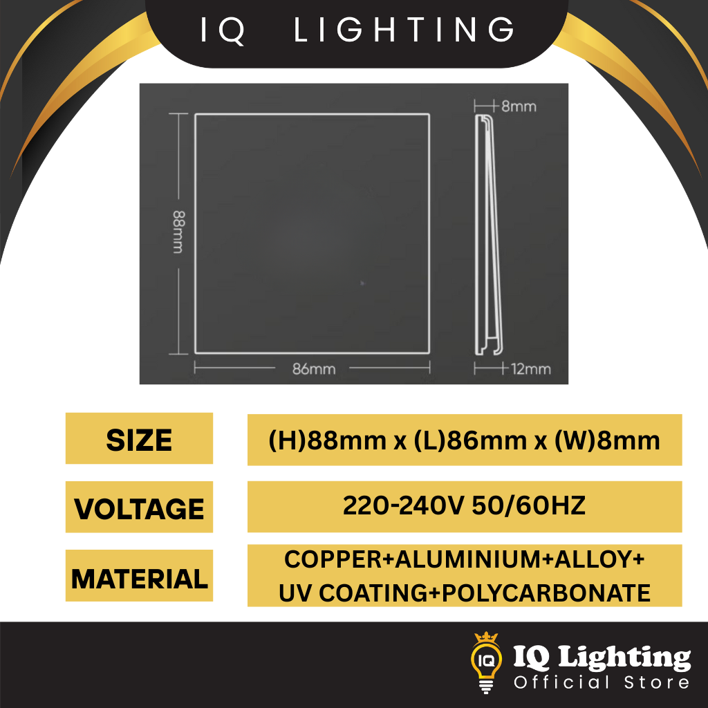 [GOLD] reTouch Ultra Rimless Switch 1/2/3/4 Gang 1/2Way Wall Switch 13A ...