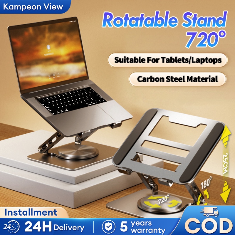 Upgrade 360° Metal Rotating Laptop Stand Foldable Laptop Stand ...