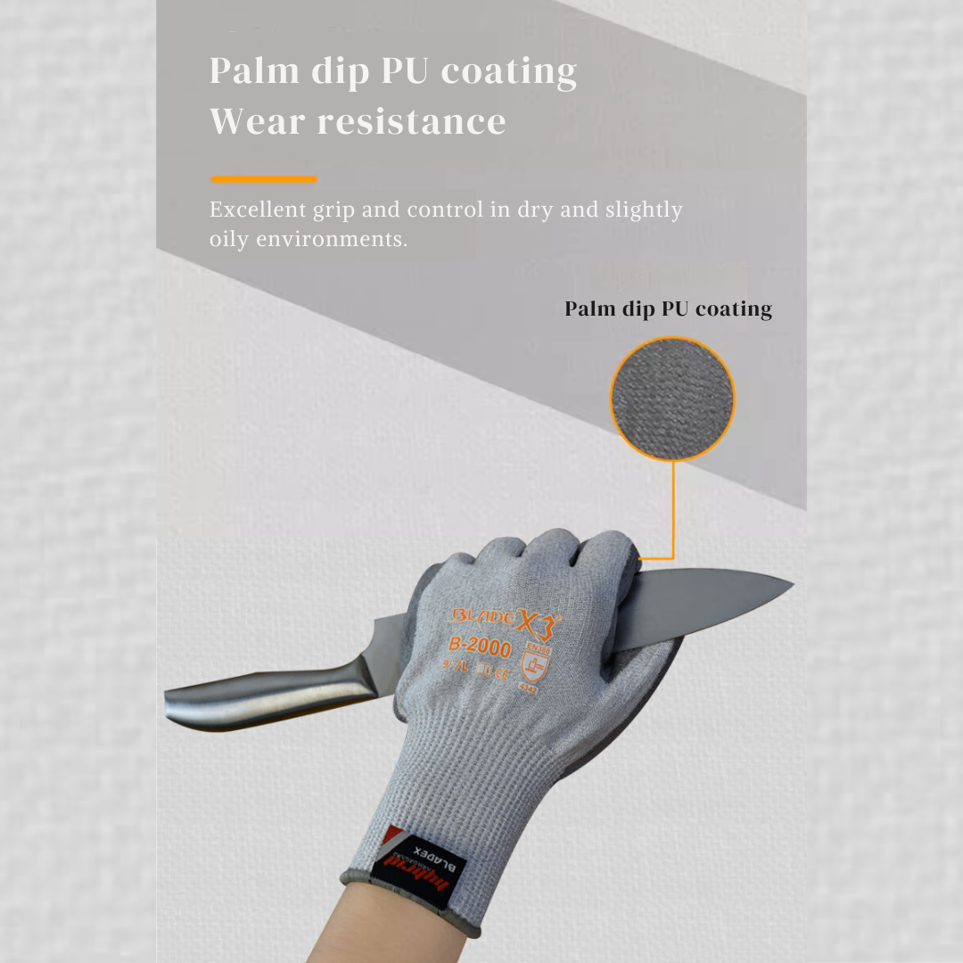 ESD PU Coated Palm Industrial Level 3 Anti-cut Gloves Carbon Fiber ...