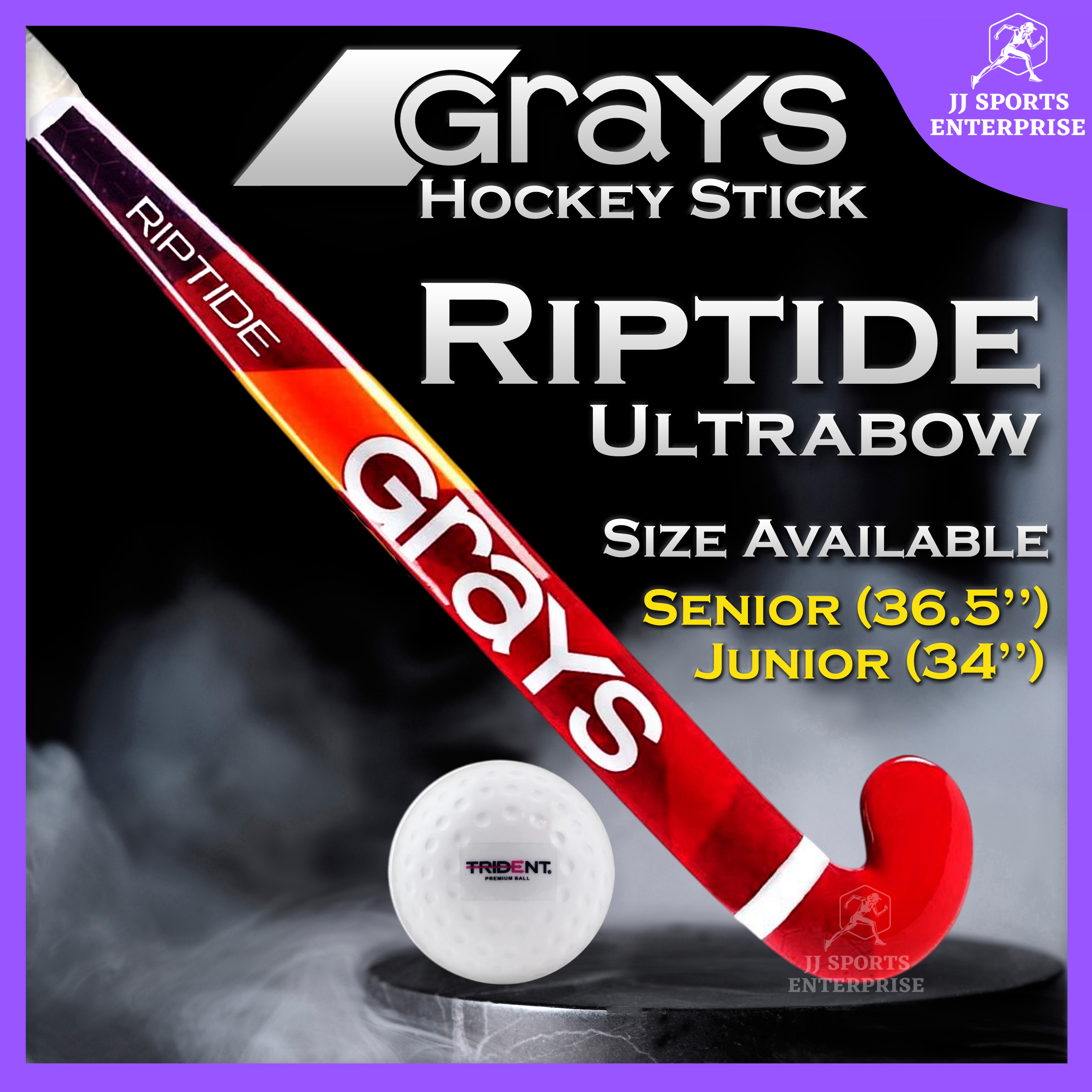 Grays Riptide Ultrabow Wooden Hockey Stick with Fiber Reinforced Entry ...