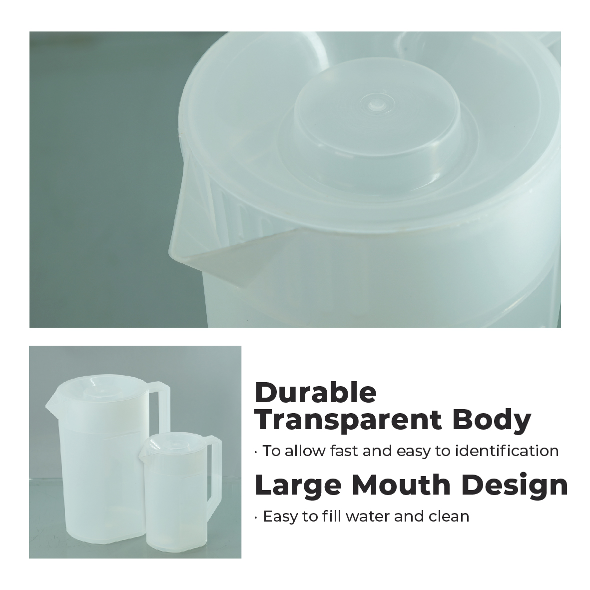 ELIANWARE 1.5/2.5/4Ltr Water Juice Jug Pitcher, Jug With Handle ...