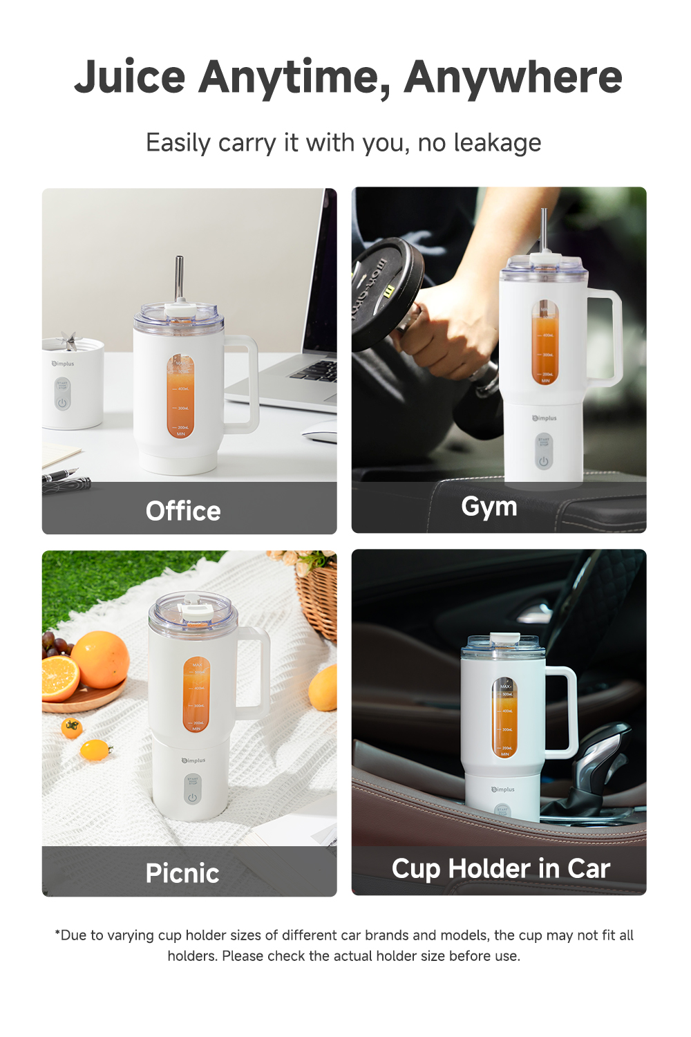 【New Launch】Simplus Portable Blender Wireless Juicer Cup To-Go Travel ...