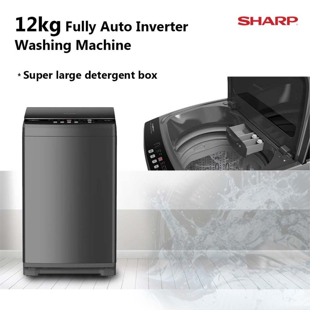 Sharp Mesin Basuh Automatik - 12kg Fully Auto Washing Machine Inverter ...