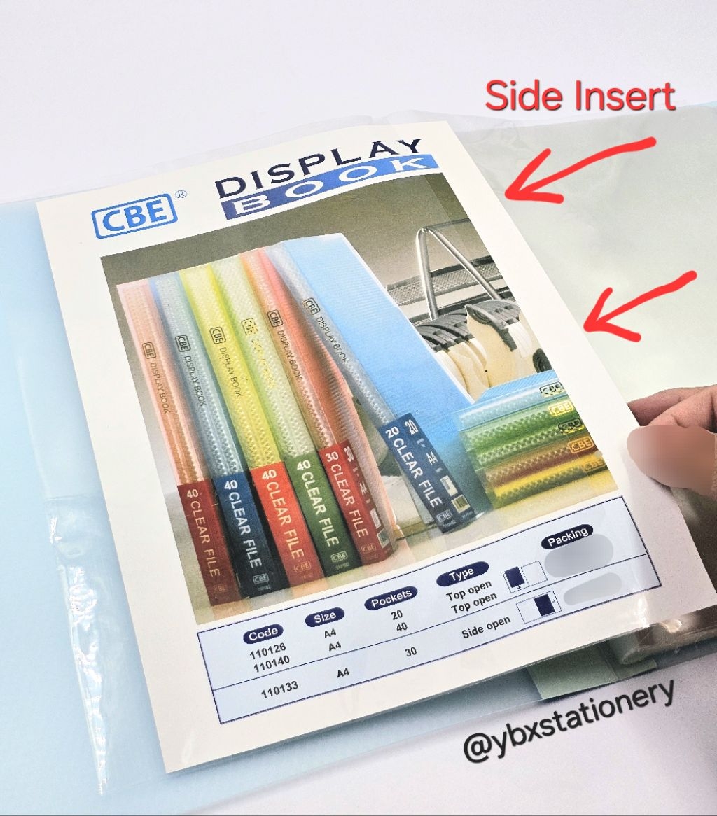 CBE Display Pocket File A4 Size 30's Side Insert Open No. 110102 ...