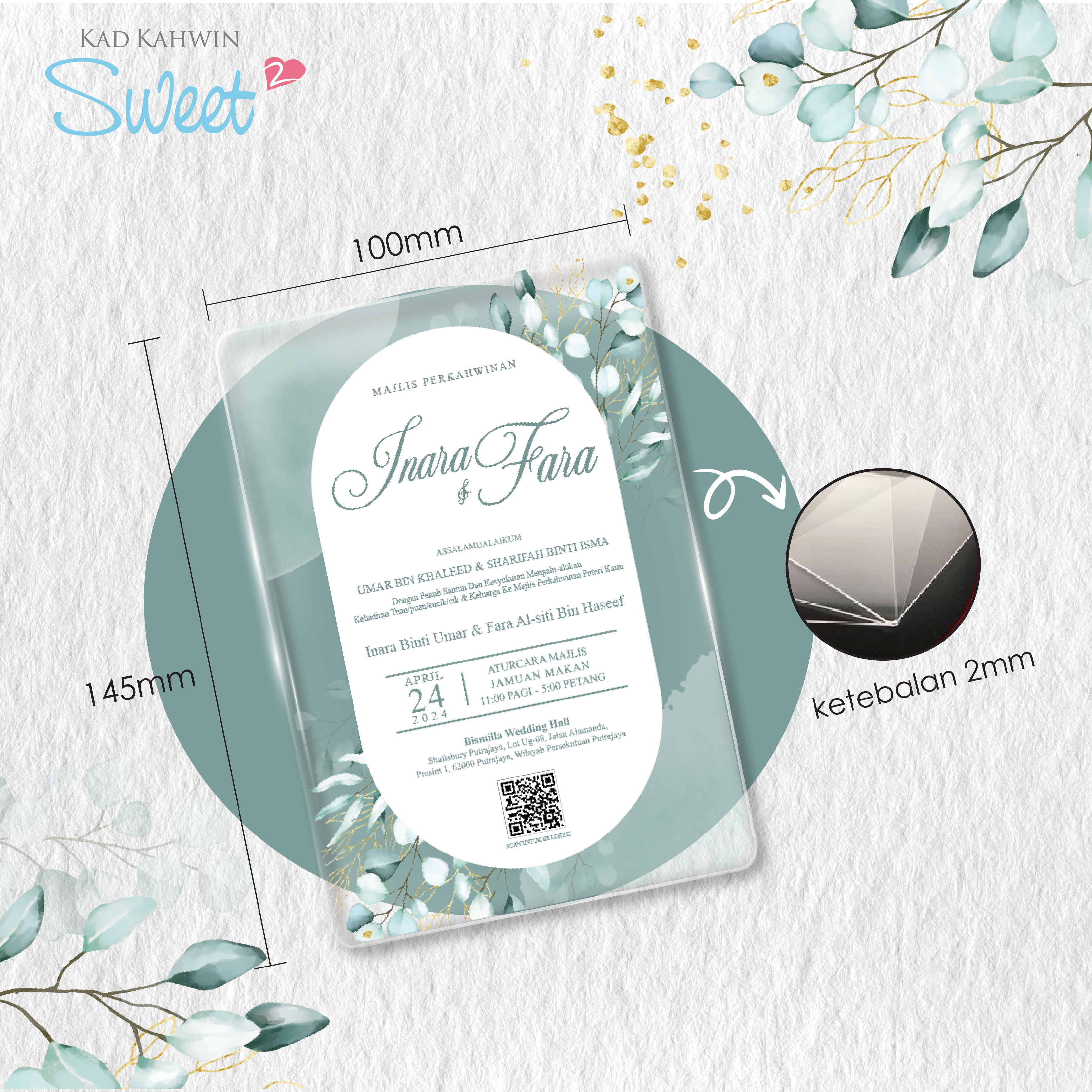 Kad Kahwin Crystal Acrylic Wedding Invitation Card Exclusive VIP / Kad ...