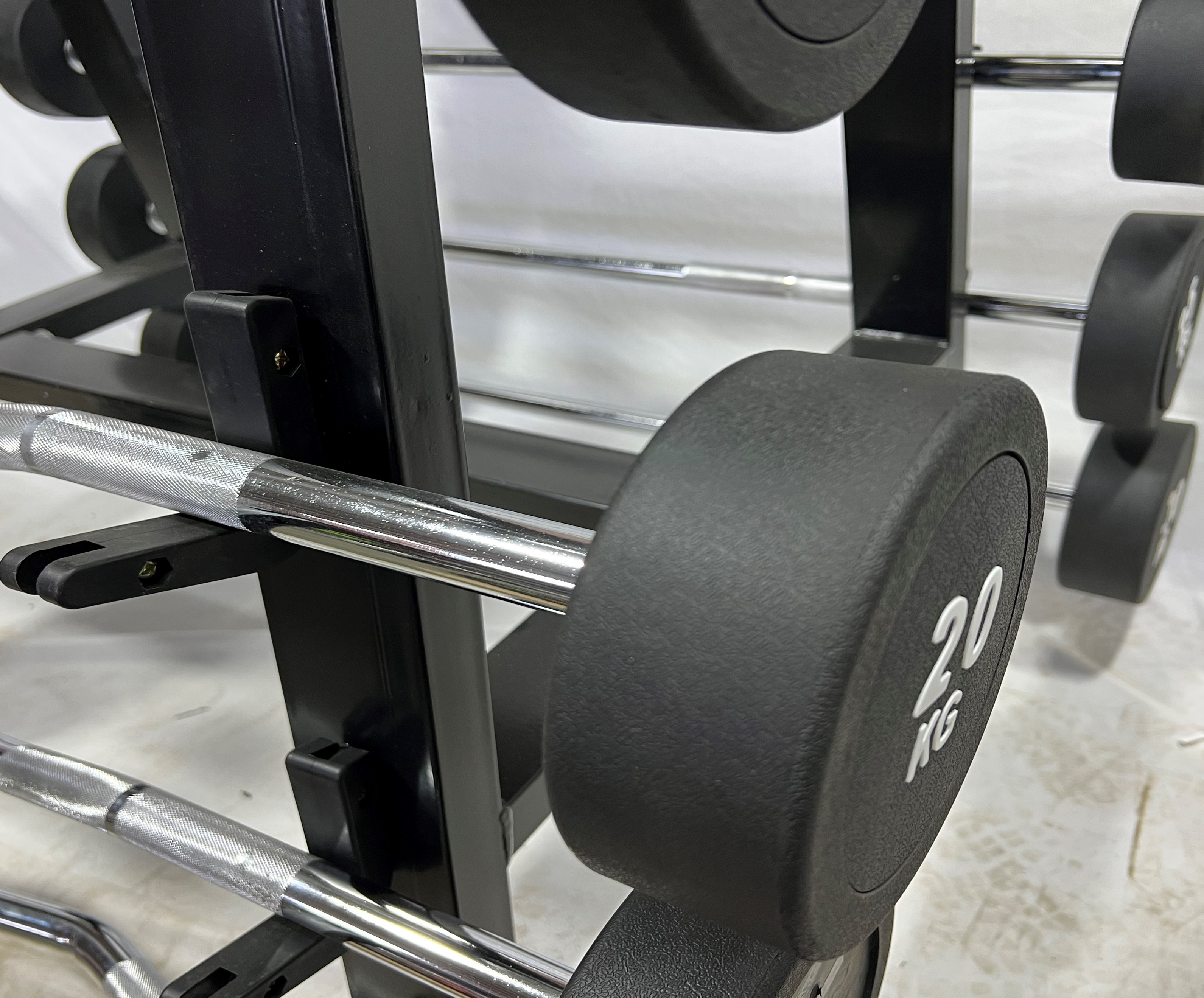 ADSports Fixed Straight Barbell Set (10KG–50KG) Rubber Coated Solid ...