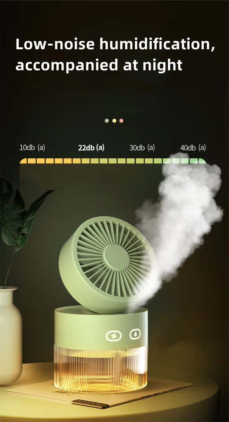 Portable Mist Fan with Humidifier Mini Desktop Cooler for Office & Dorm ...