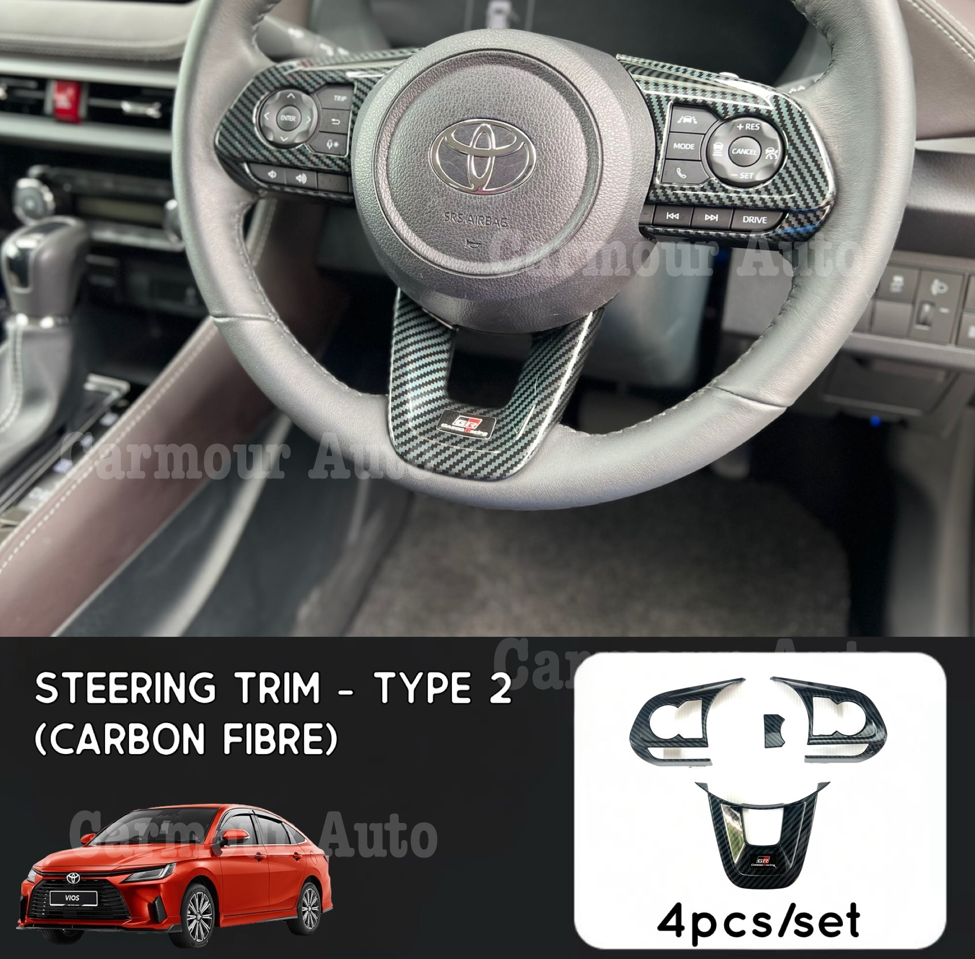 Toyota Vios NGC102/AC100 Toyota Vios 2023+ GR Steering Wheel Frame ...