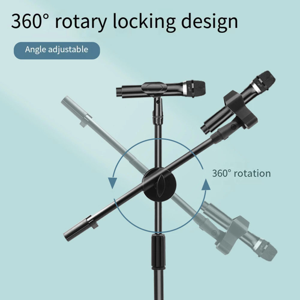 150cm Adjustable Microphone Holder Swing Boom Floor Metal Stand Stage ...