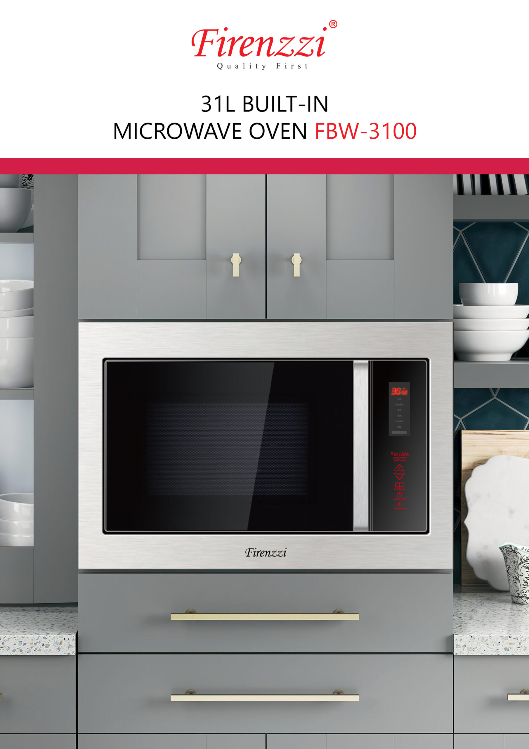 Firenzzi Sensor Touch Control Panel Combi Microwave + Grill ...