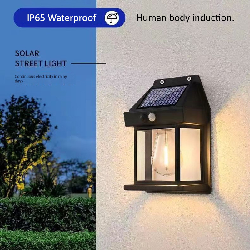 Solar Sensor Lampu Dinding Waterproof Wall Lamp Lantern Street ...