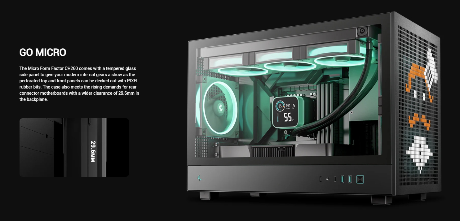 DEEPCOOL CH260 M-ATX DESKTOP PC CASE / CASING WITH HIGH AIRFLOW ...