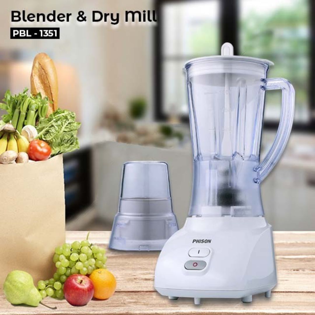 Phison Pengisar Elektrik Blender With Dry Mill (1.0L) PBL-1351 | Shopee ...